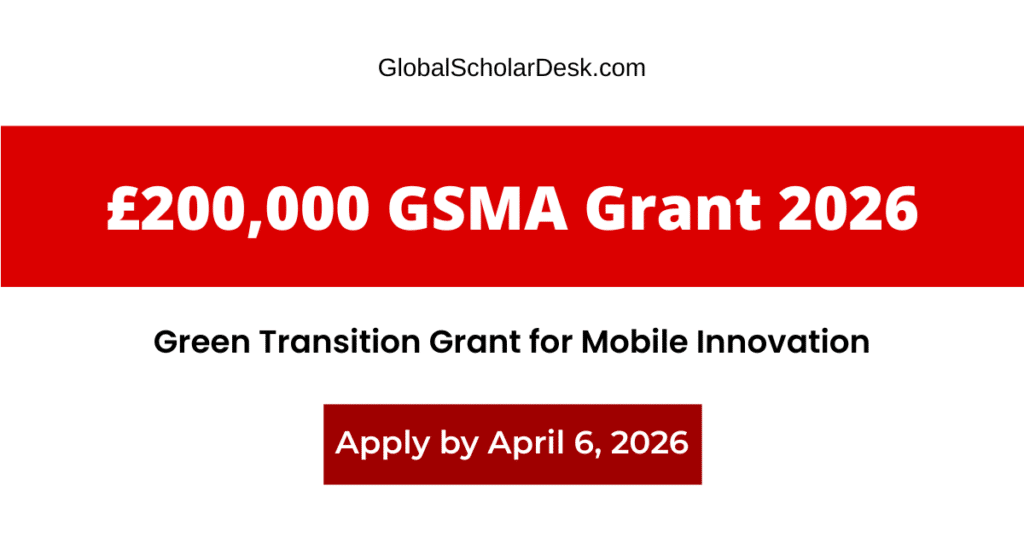GSMA Innovation Fund For Green Transition For Mobile 2026 (£200,000 ...